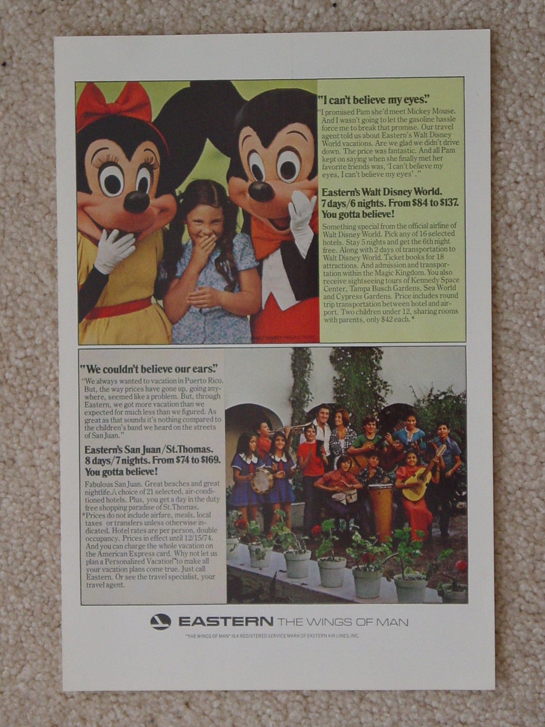 Vintage 1980s Original Magazine Ad Advertisement Eastern - Etsy