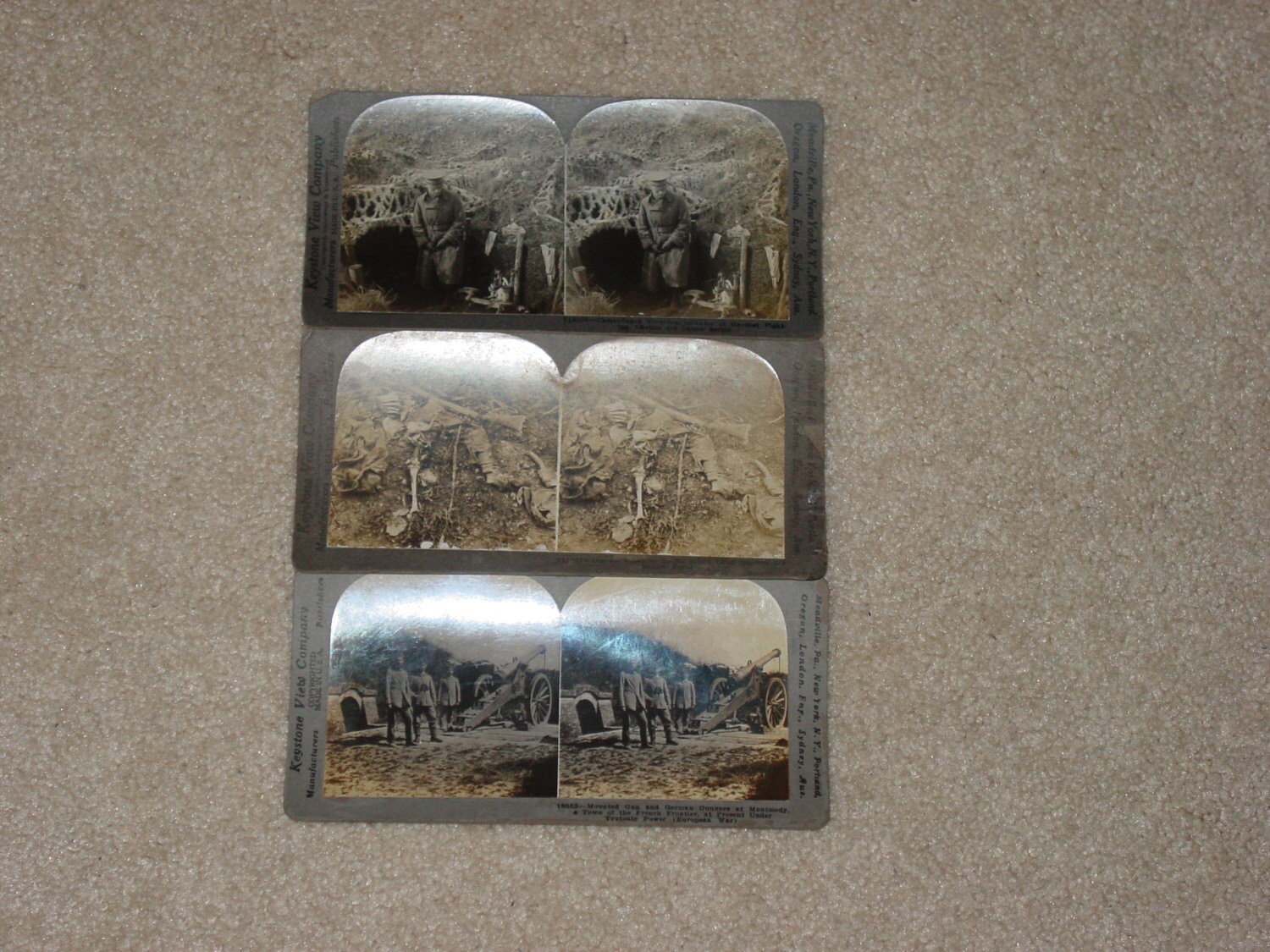 3 Three Vintage Keystone Stereo View Photo Cards of World War - Etsy
