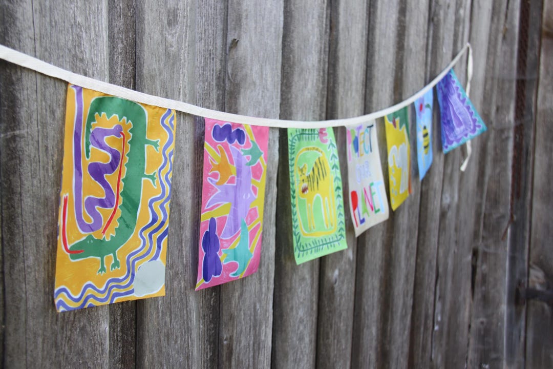 PROTECT Our PLANET Flag / Eco Prayer Flag / Kids Art Decor / Planet ...