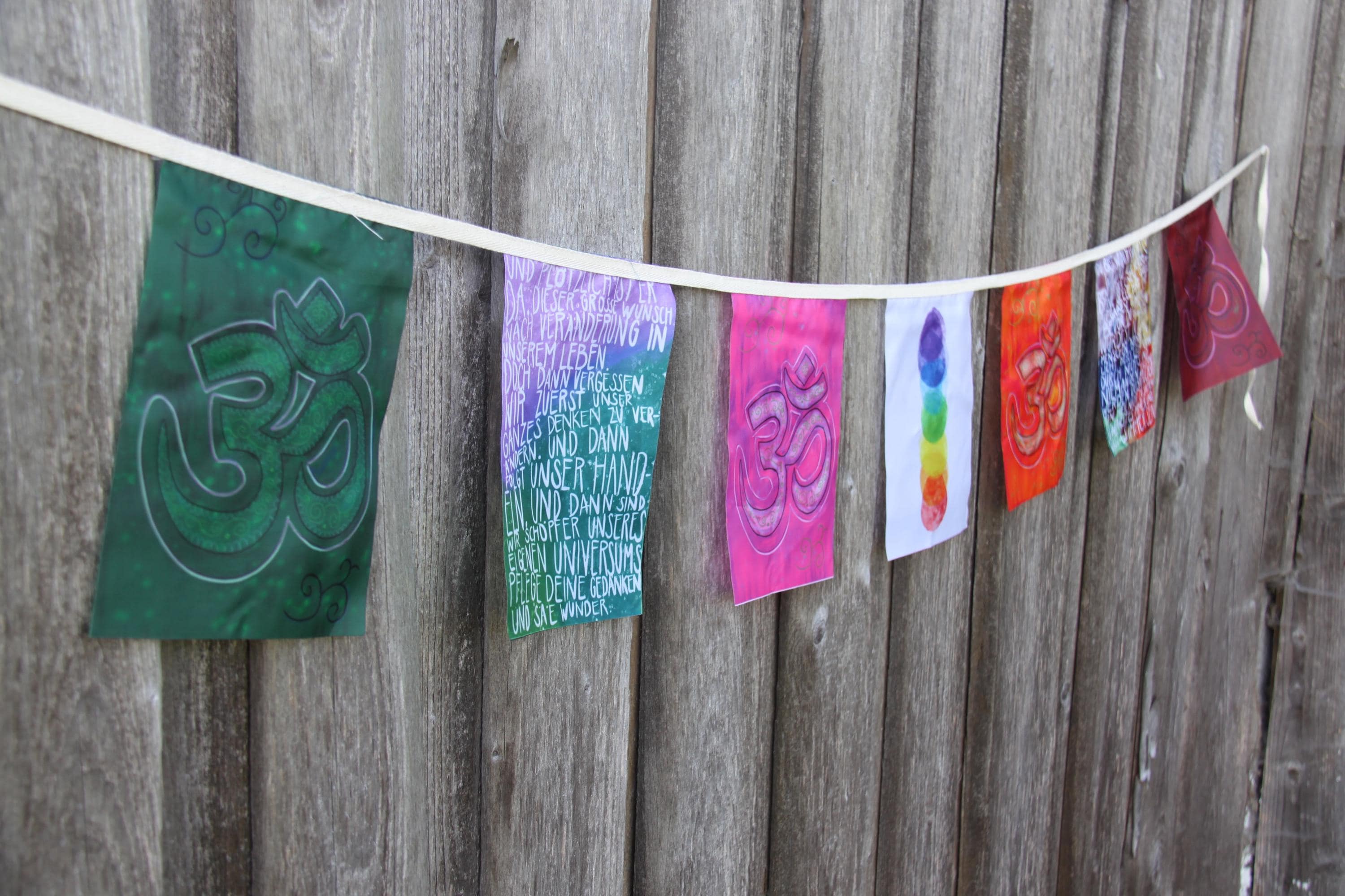 OM Symbol Banner / Chakra Prayer Flags / Spiritual Wall Hanging ...