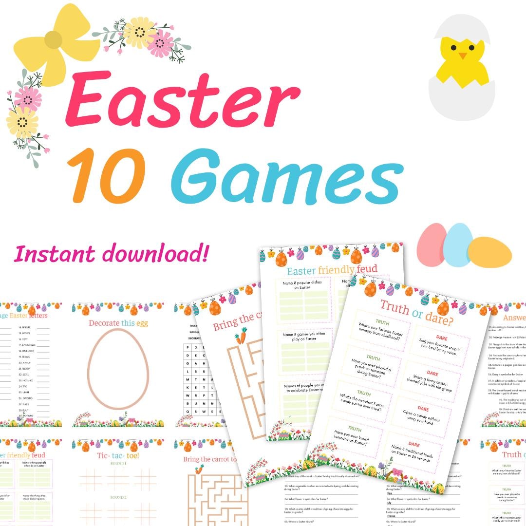 Easter Printable Games Pack Family Classroom Easter Activities Fun ...