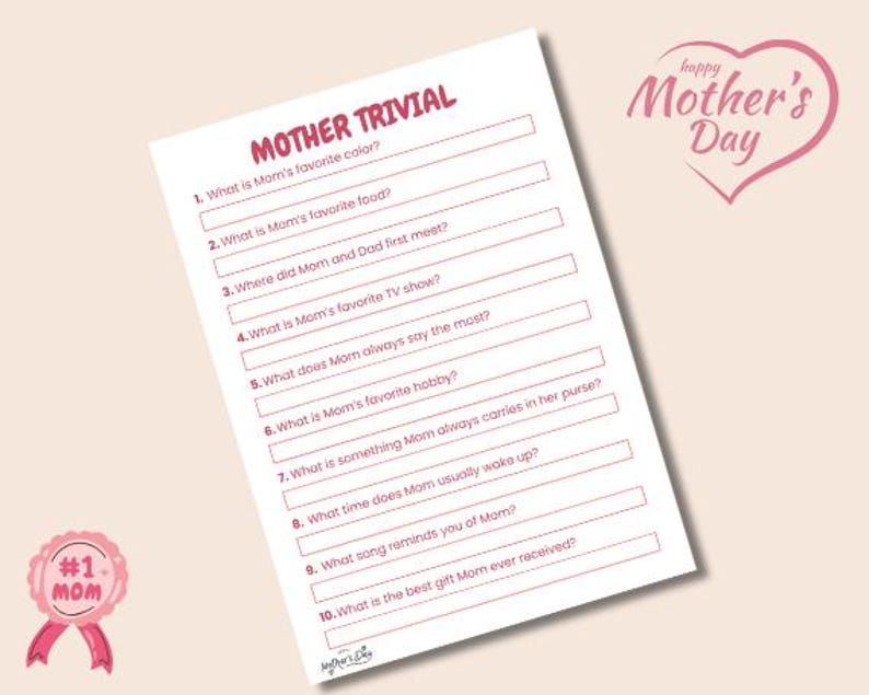 Printable Mother's Day Truth or Dare Mom Game for Kids Mom Activities ...