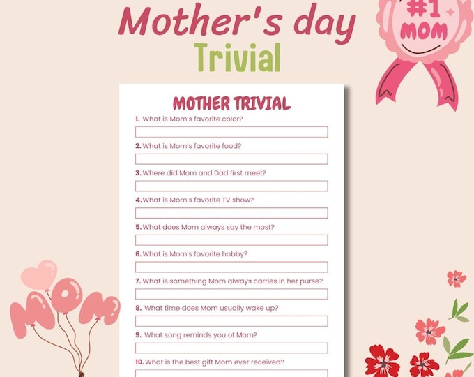 Printable Mother's Day Truth or Dare Mom Game for Kids Mom Activities ...