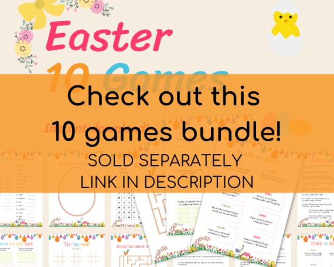 Printable Easter Truth or Dare Easter Game for Kids Teens Adults Easter ...