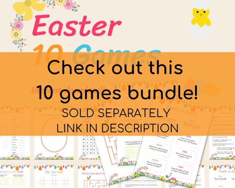 Printable Easter Truth or Dare Easter Game for Kids Teens Adults Easter ...