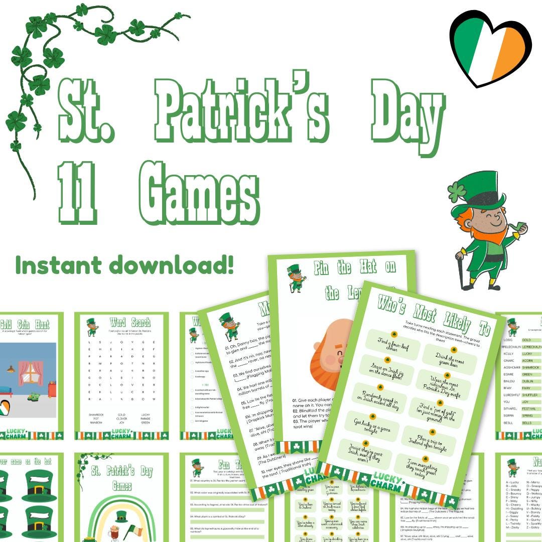 Printable St. Patrick's Day Game St. Patty's Day Activity Fun Games ...