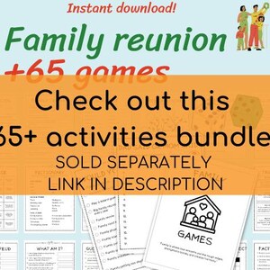 Family Fun Feud Game: Printable Reunion Party Activity (instant ...