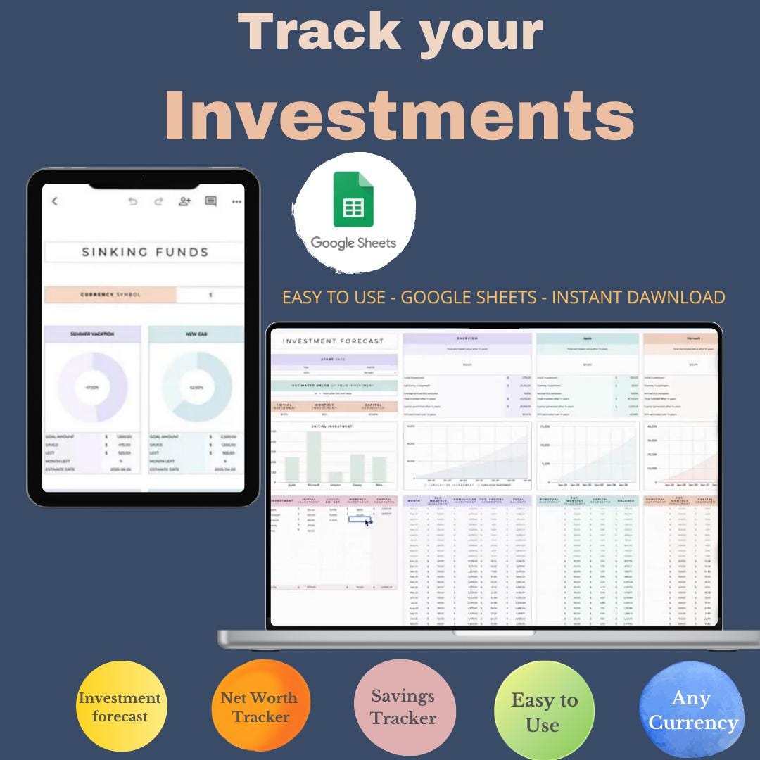 INVESTMENT Tracker Stock Portfolio Spreadsheet Google Sheets Trading ...