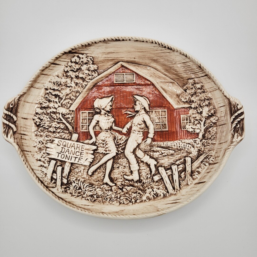 Vintage Enesco Embossed Platter - Etsy