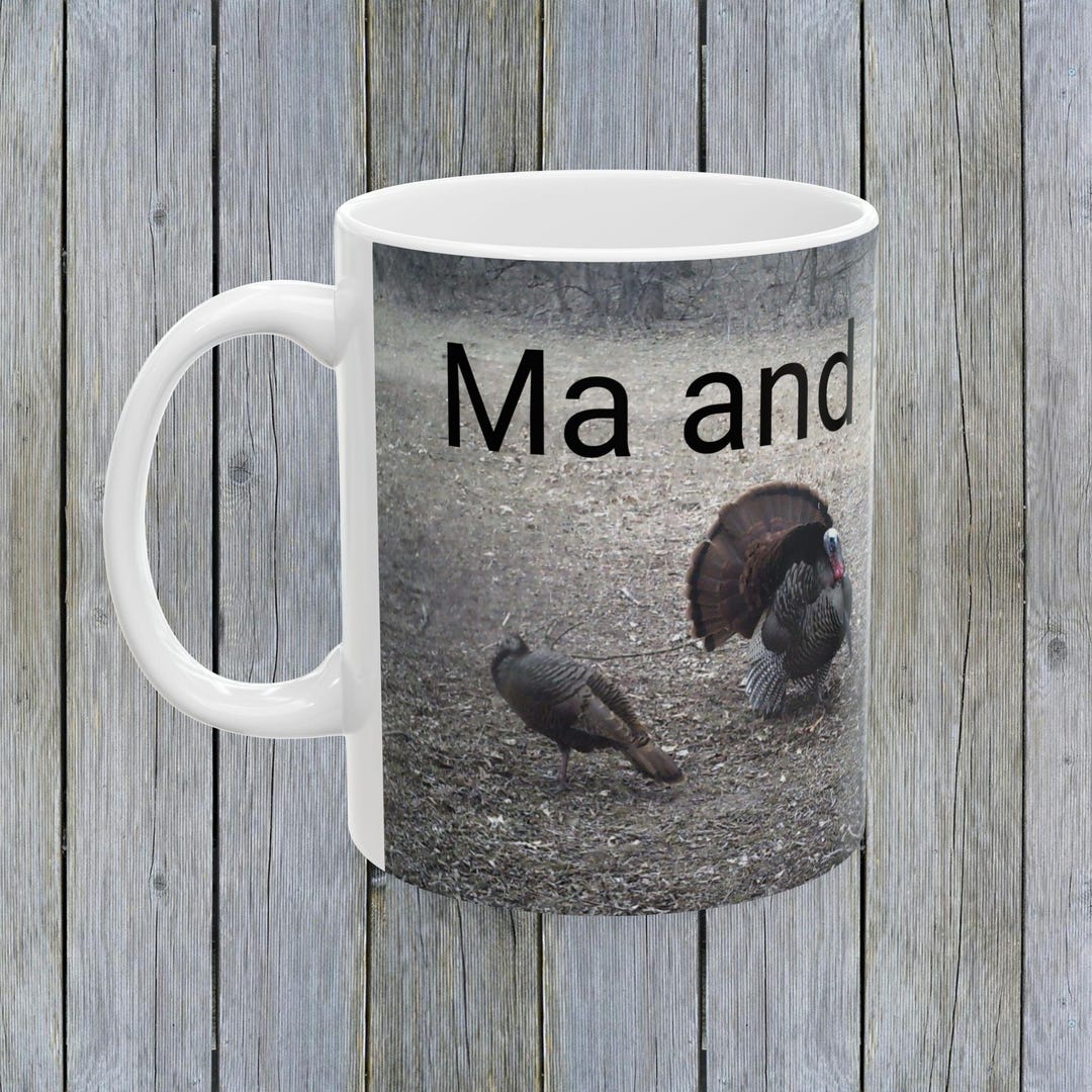 Wild Turkey Photo Mug: Custom Text Ceramic Coffee Cup, Nature Gift - Etsy