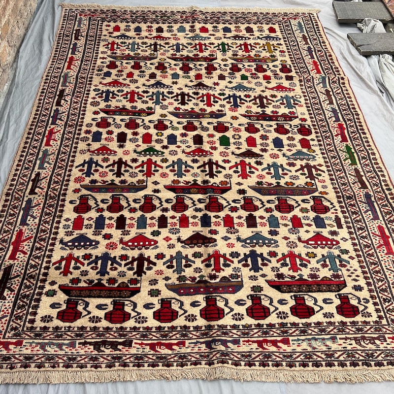 Large Afghan War Rug - Etsy