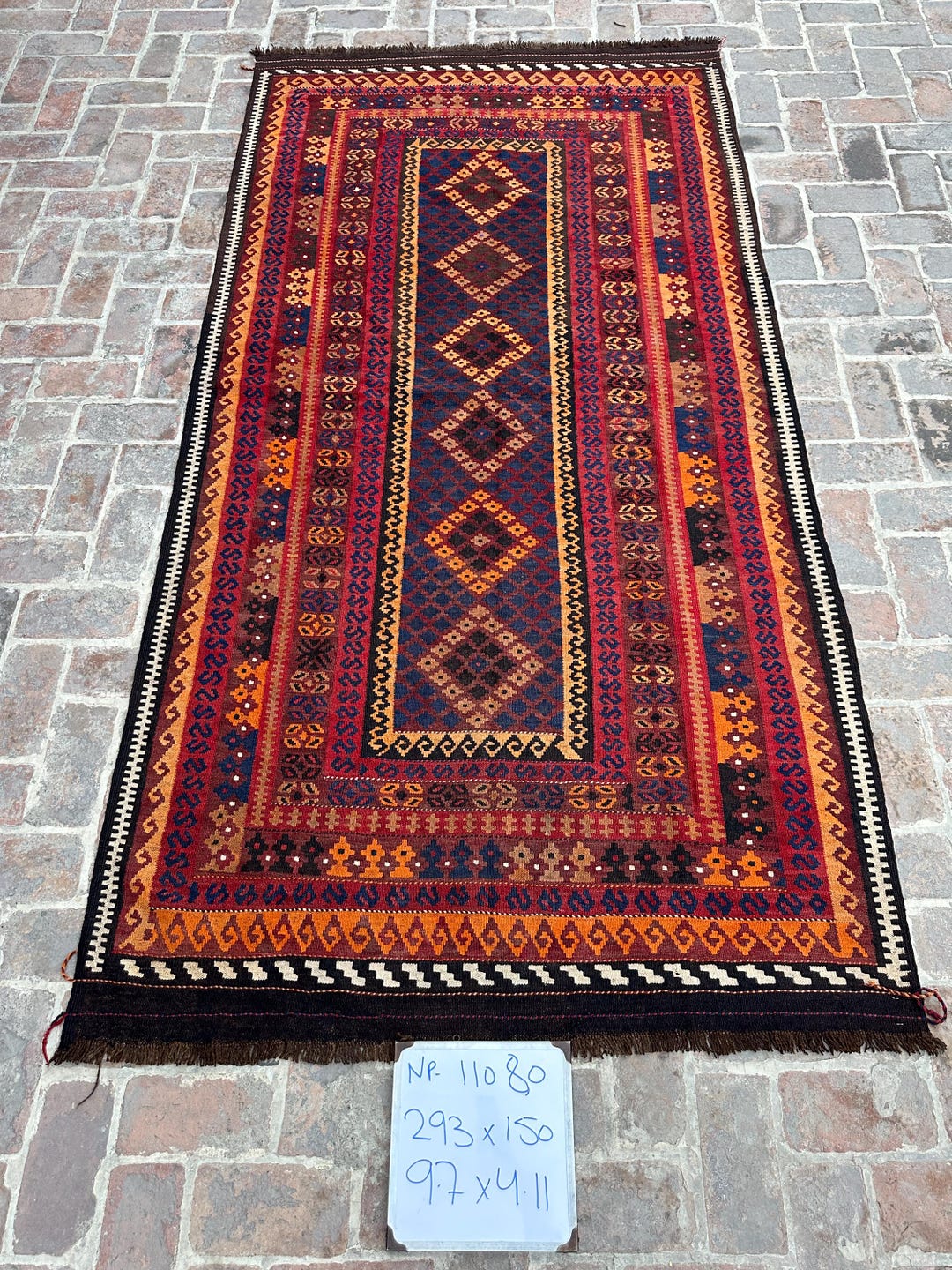 Handwoven Afghan Kilim Rug - 4.11 X 9.7 Ft, Vintage Maimana Chobi ...