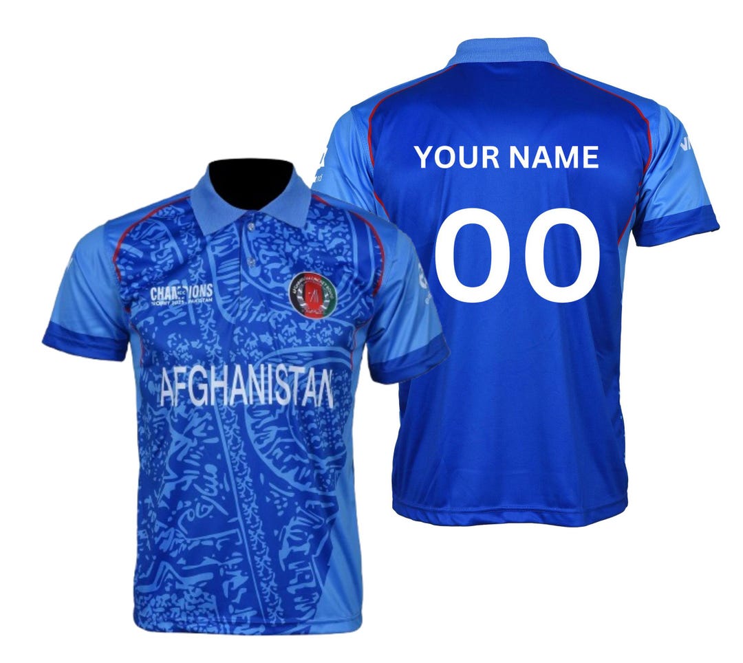 Personalise Afghanistan Cricket Jersey Men ICC CT Shirt ODI Custom Name ...