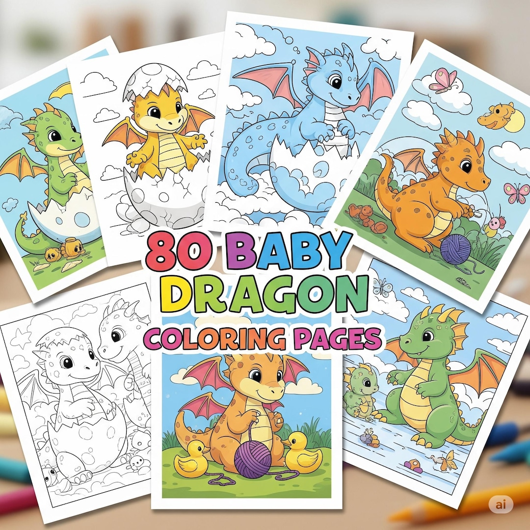 Cute Baby Little Dragon Coloring Pages | 80 Coloring Book Pages ...