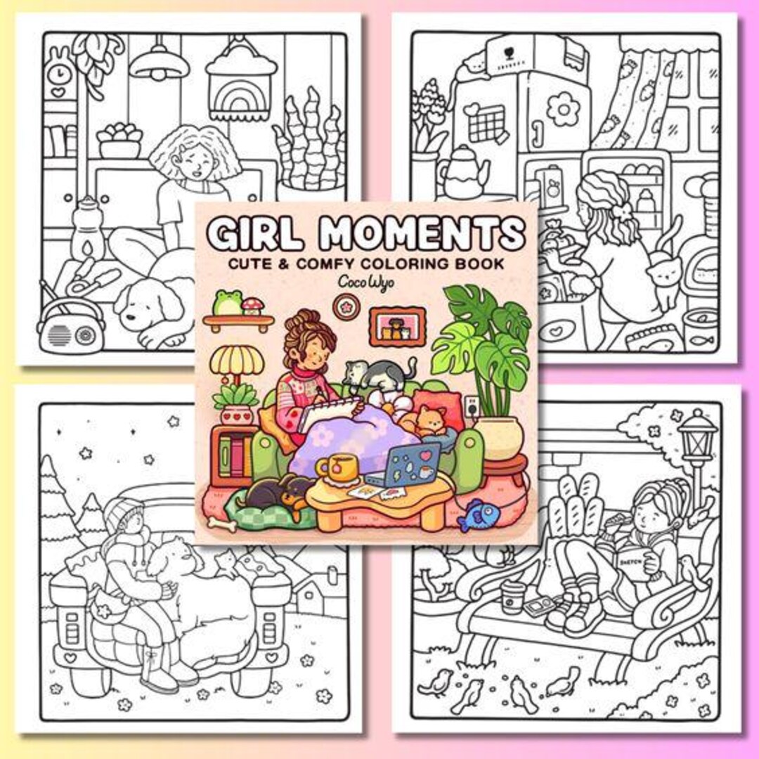 Cozy Girl Coloring Book: 77 Relaxation Pages (digital Download) - Etsy