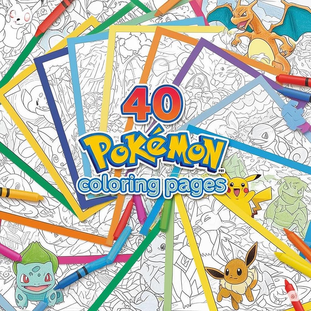 Pokemon Coloring Sheets | 40 Printable Pages for Kids & Adults | Fun ...