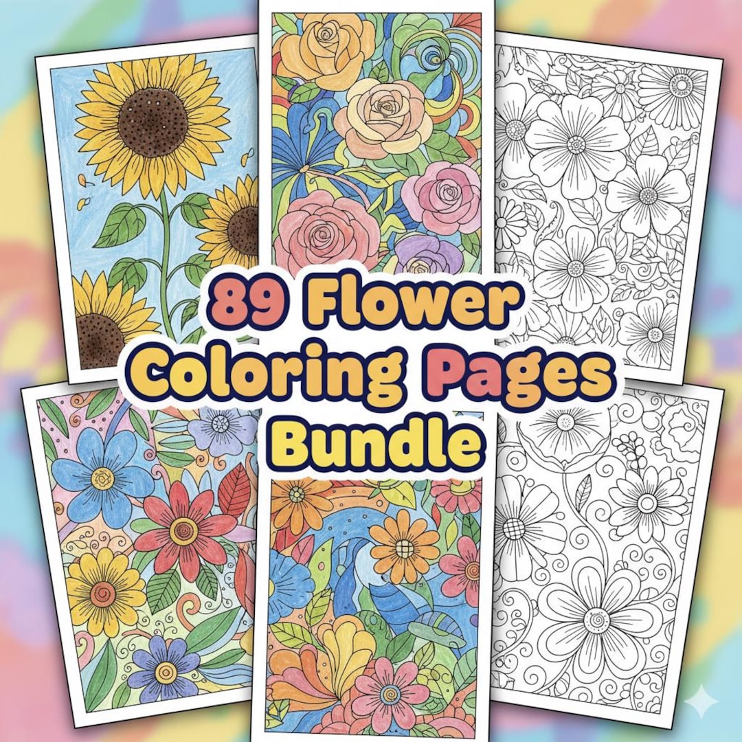 Elegant Flower Coloring Pages - Adults and Kids Coloring Book ...