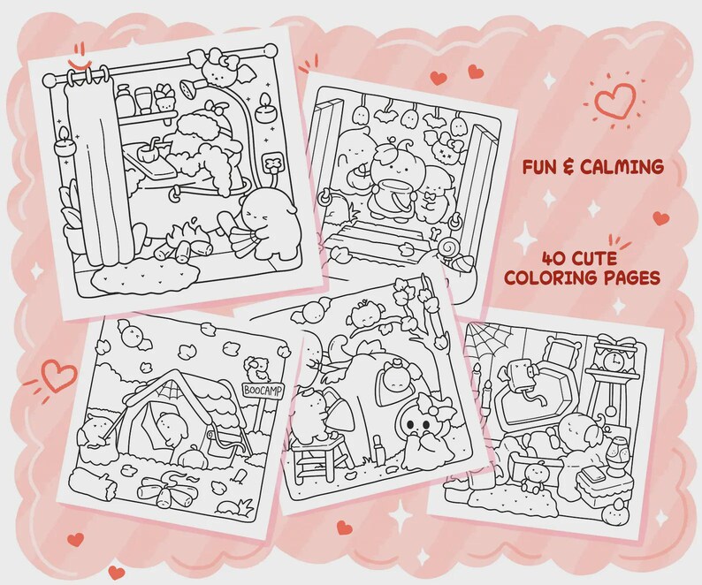 Spooky Cats Halloween Coloring Pages PDF, 69 Printable Instant Digital ...