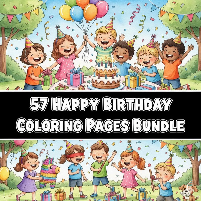 Birthday Coloring Pages Happy Printable Book Kids Adults Fun ...