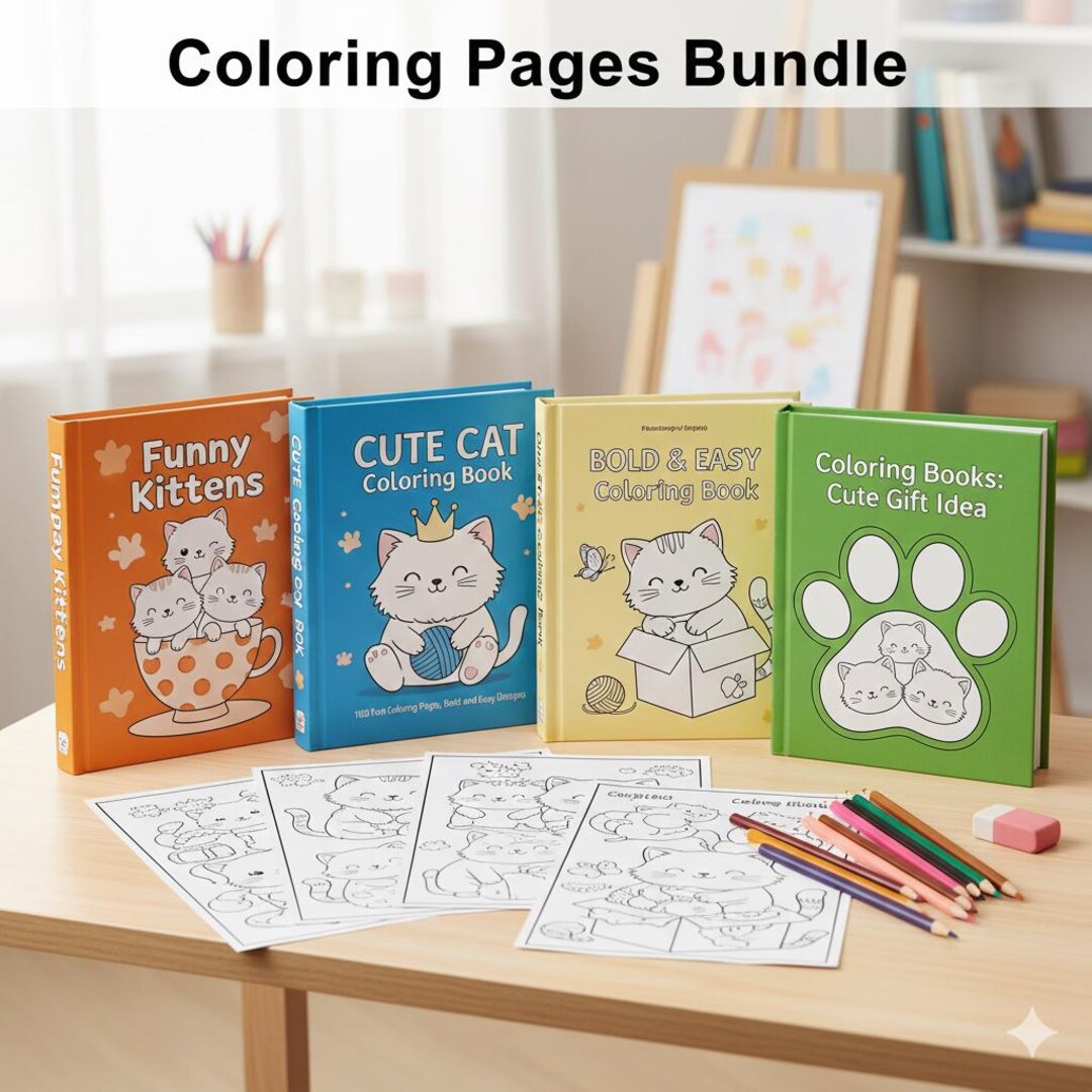 Cat Coloring Book | Kawaii Kitty Coloring Pages | Printable Art for ...