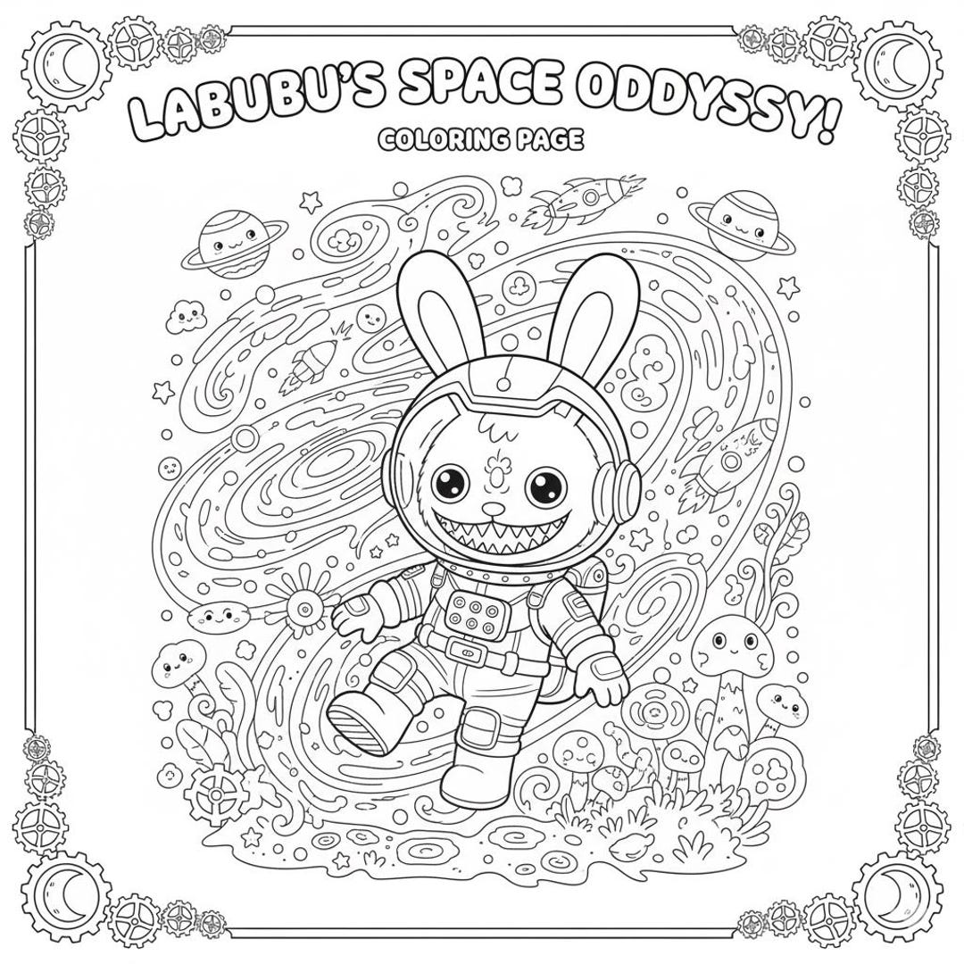 Labubu Coloring Pages: 80 Cute Cartoon Sheets for Kids (PDF & PNG) - Etsy