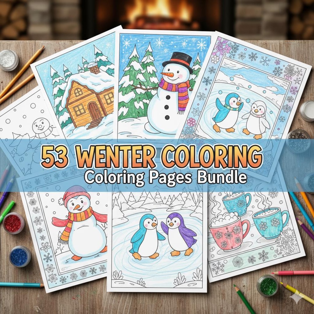 Winter Coloring Pages for Kids | Printable Coloring Book | Christmas ...