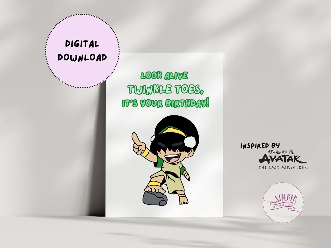 Twinkle Toes | Birthday Card | ATLA | DIGITAL DOWNLOAD - Etsy