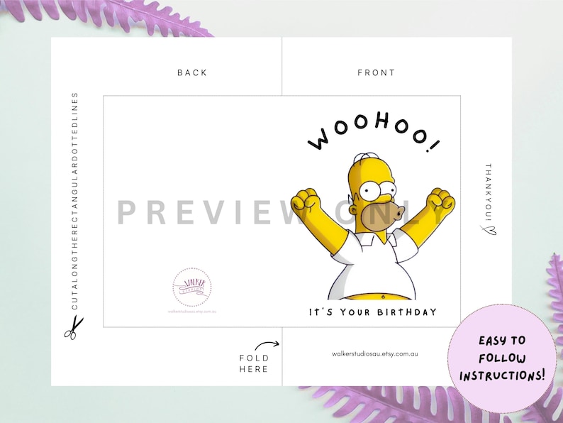 Woohoo! | Birthday Card | the Simpsons | DIGITAL DOWNLOAD - Etsy