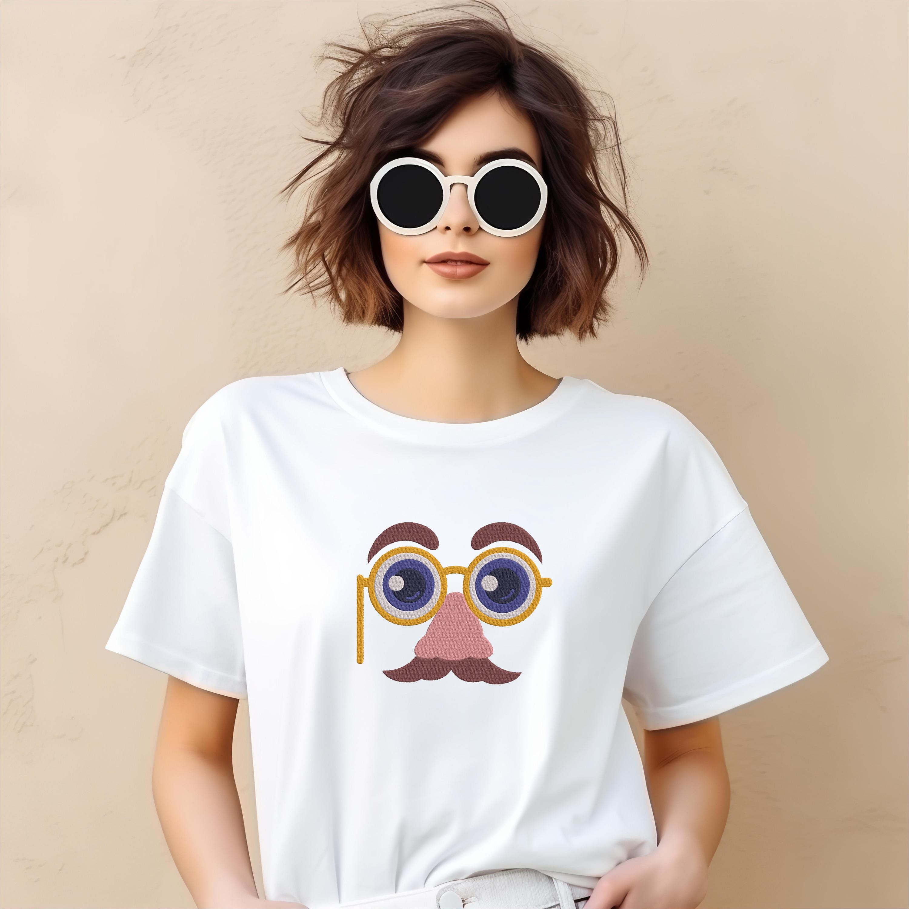 Funny Face Embroidery Design – Cartoon Nose, Eyes & Mustache With ...