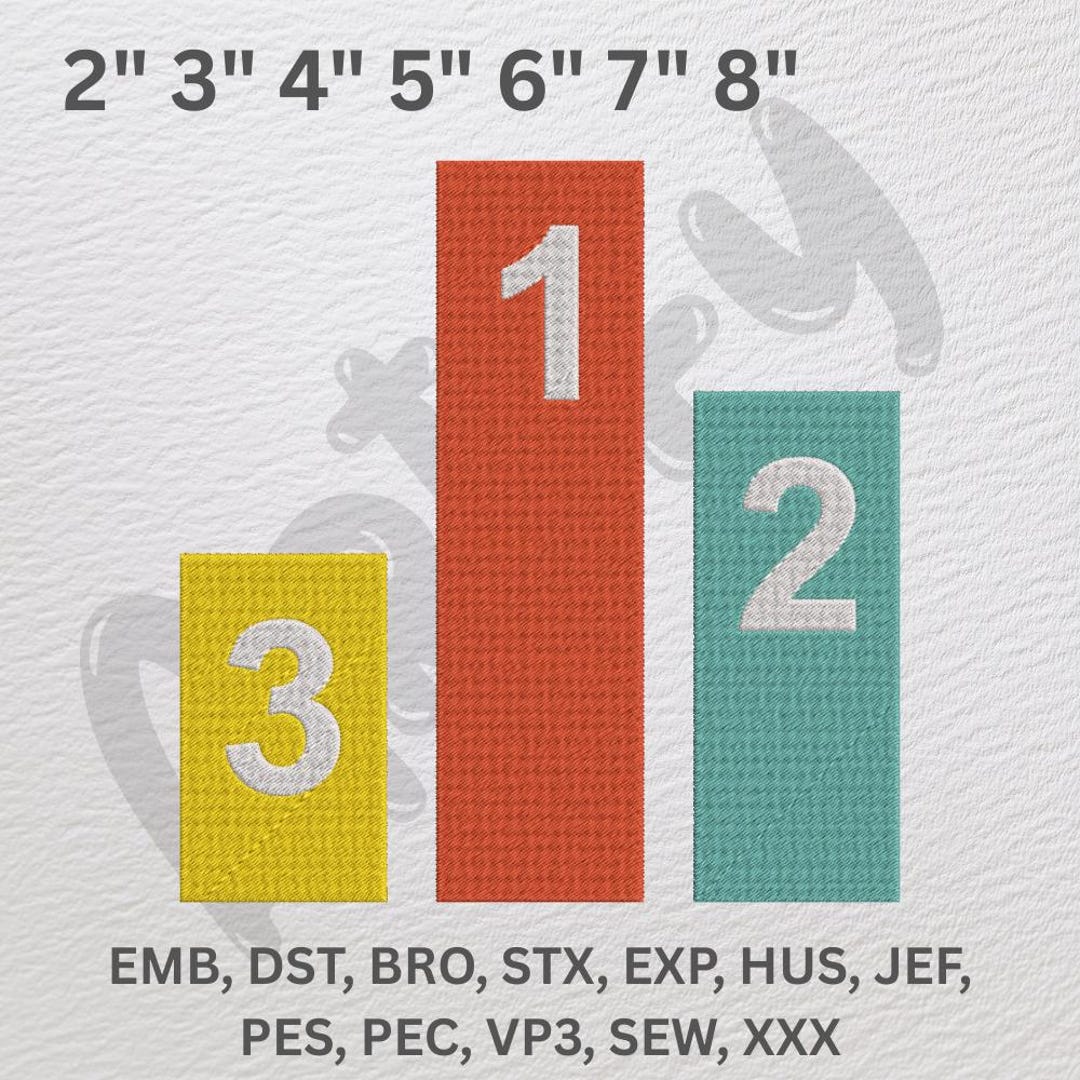 Bar Chart Machine Embroidery Design: Numbered Ranking Bars (digital ...