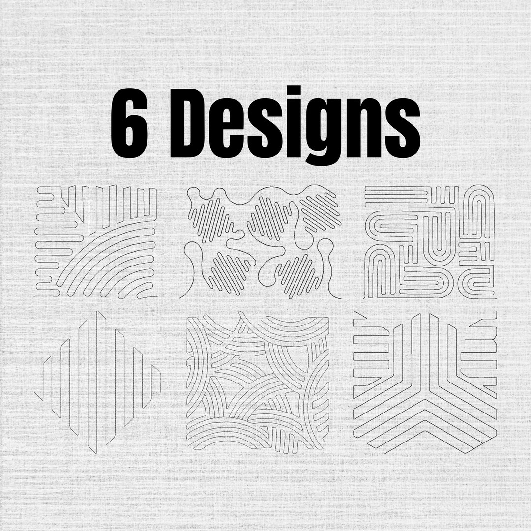 Geometric Quilting Machine Embroidery Designs Set OF 6, Instant ...