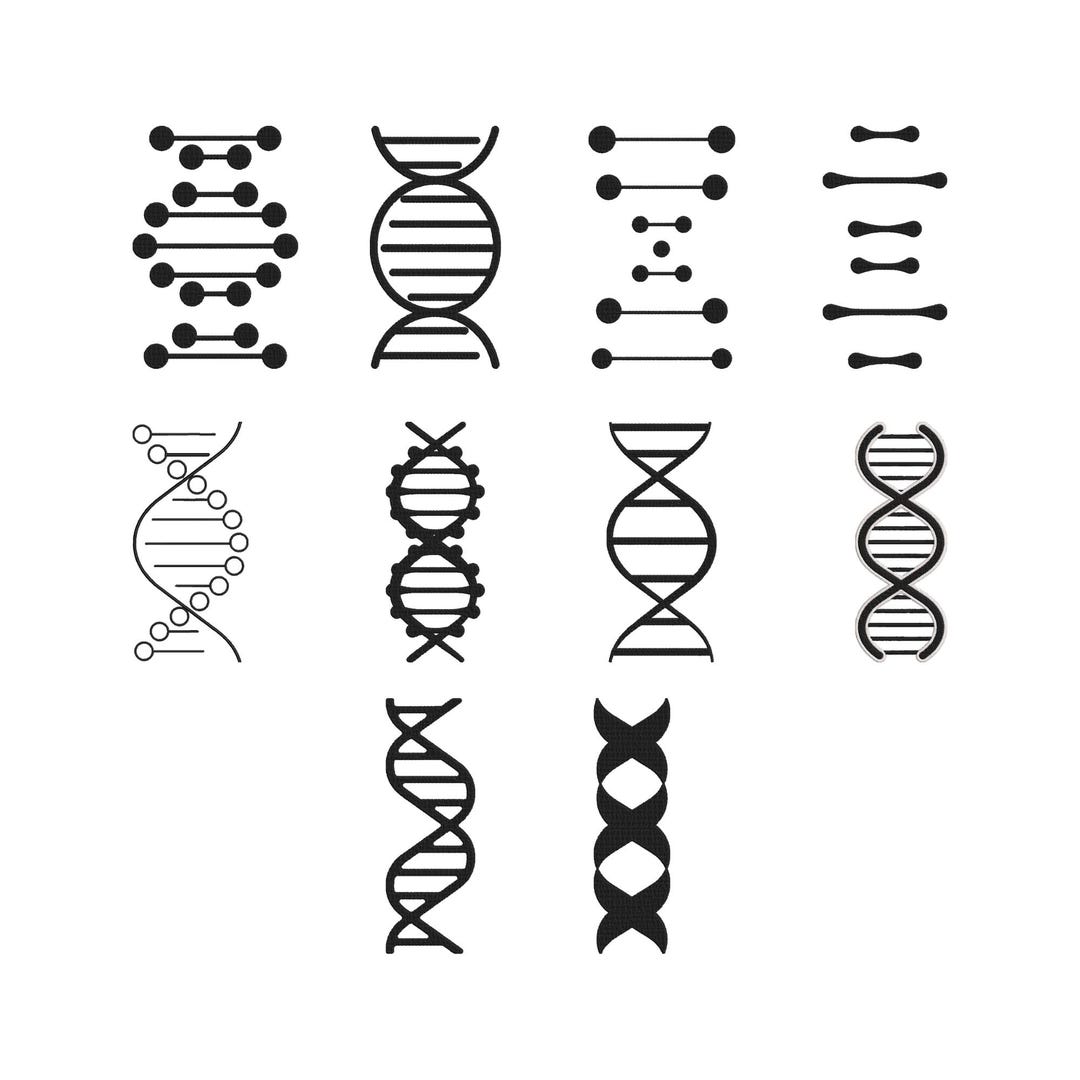 DNA Embroidery Design, DNA Machine Embroidery File, 10 Design, 6 Size ...