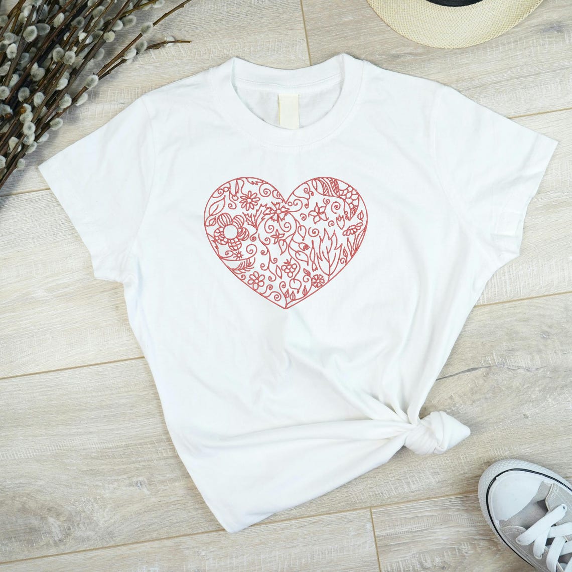 Heart Embroidery Design, Hand Drawn Stitched Heart Machine Embroidery ...