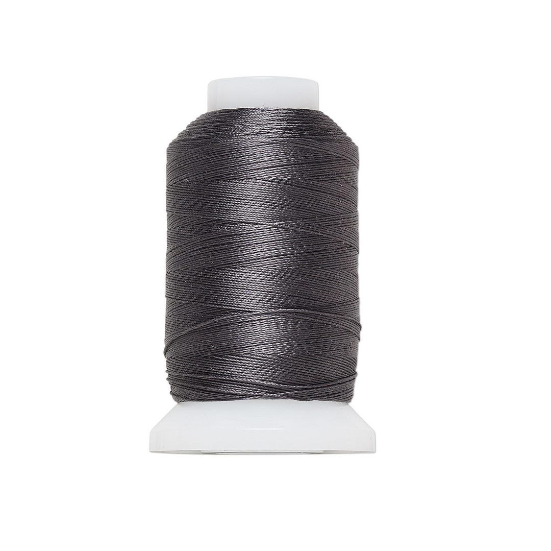 100% Silk Thread Size B 3-ply Dark Grey. Sold per 390-yard / 356 Meters ...
