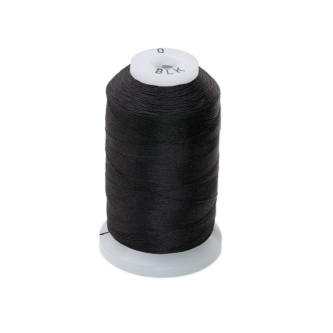 100% Silk Thread Size O 3-ply Black. Sold per 600-yard / 549 Meters ...