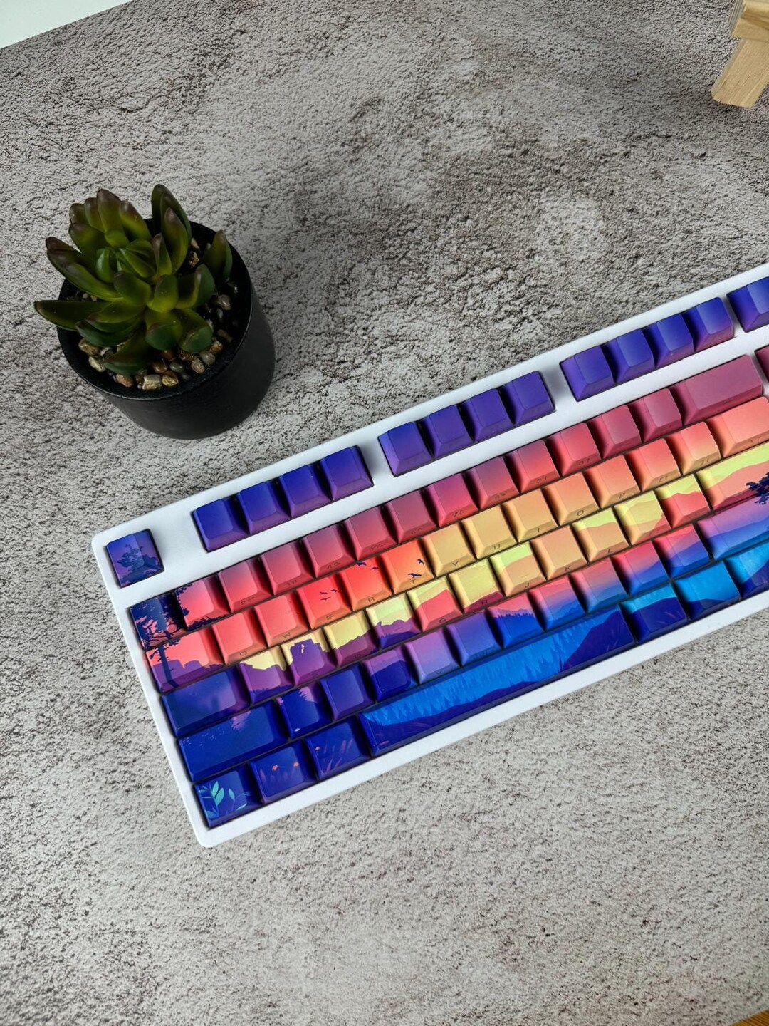 Nature Landscape Theme Keycap Set for Mechanica Keyboard, Backlit Side ...