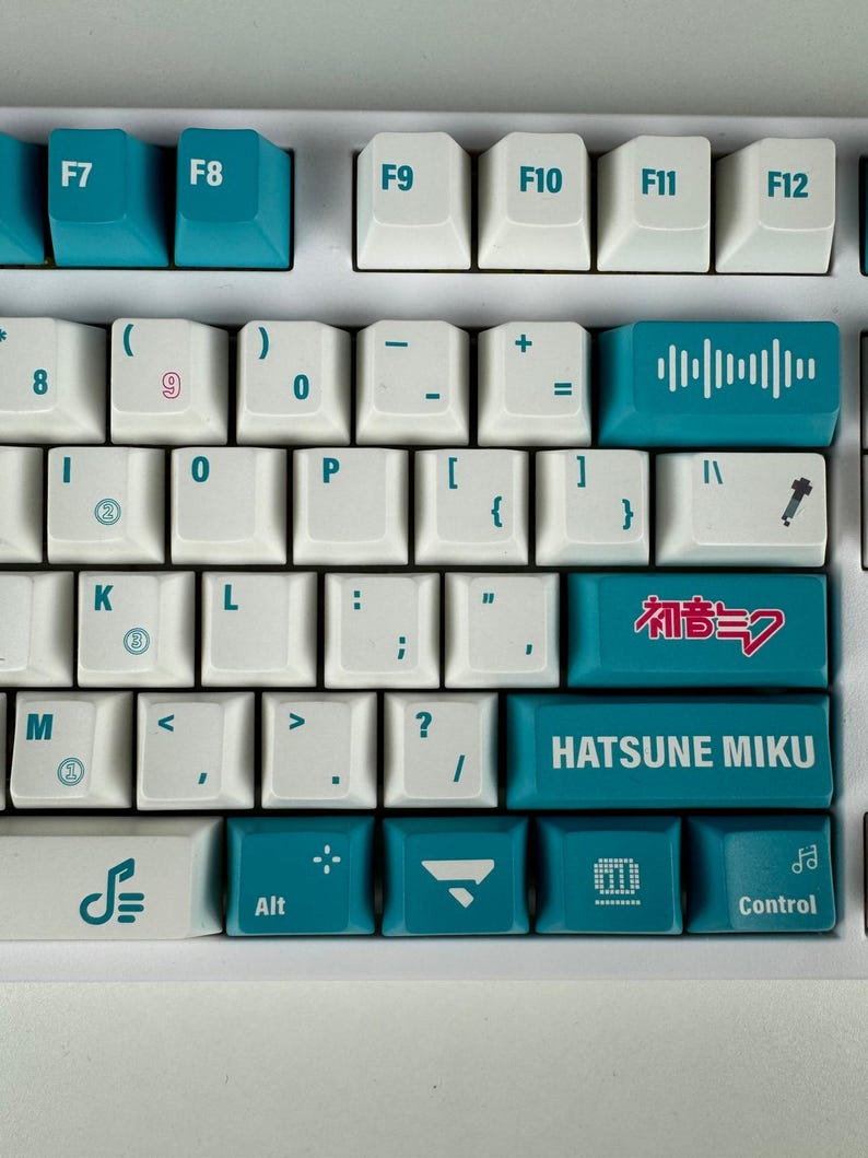 Japanese Theme Hatsune Miku Keycap Set, Cute Keycap Set for Mechanical ...
