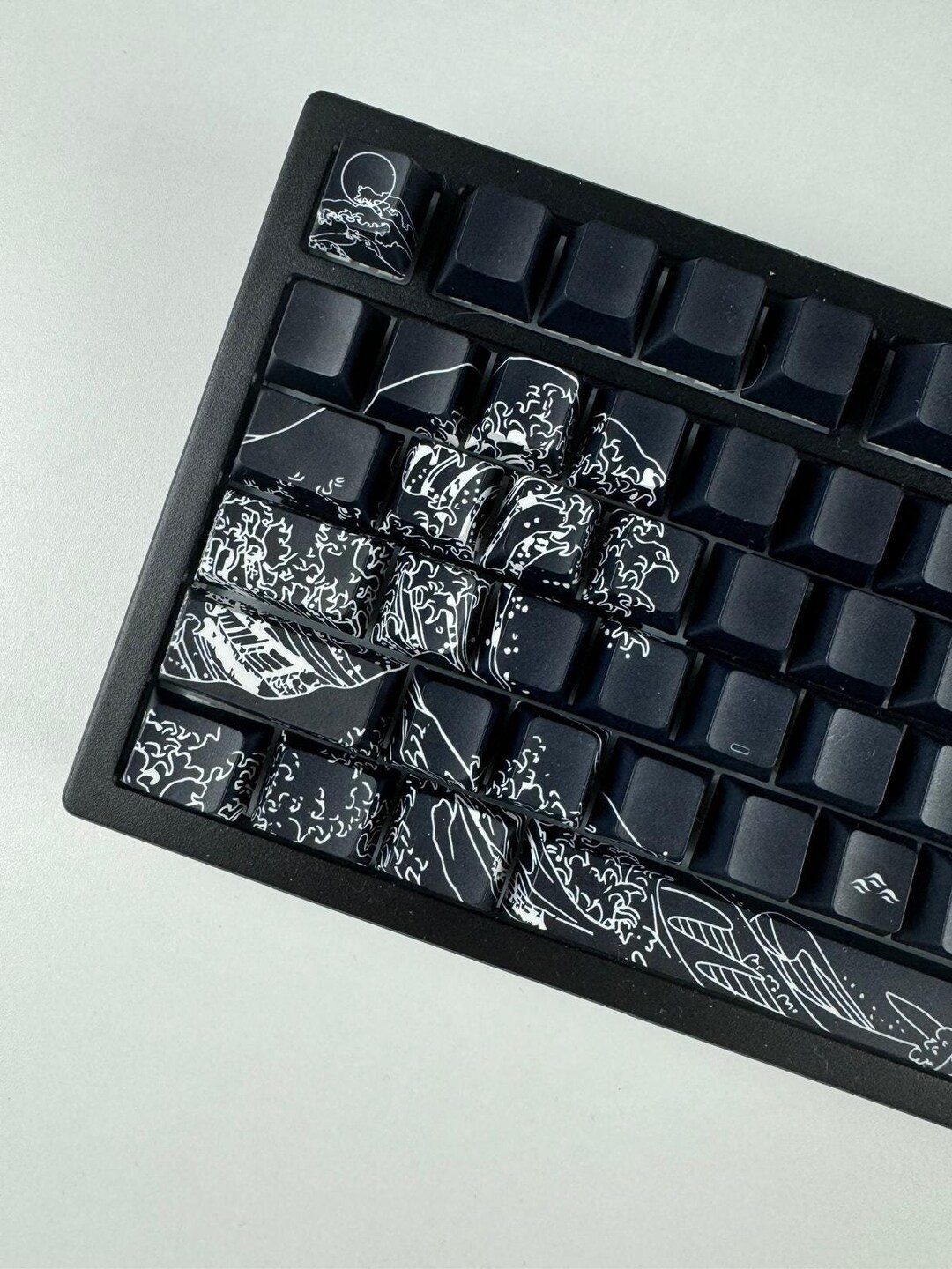 Japanese Wave Ocean Keycap, Backlit Side Print Keycaps, Anime Gaming ...