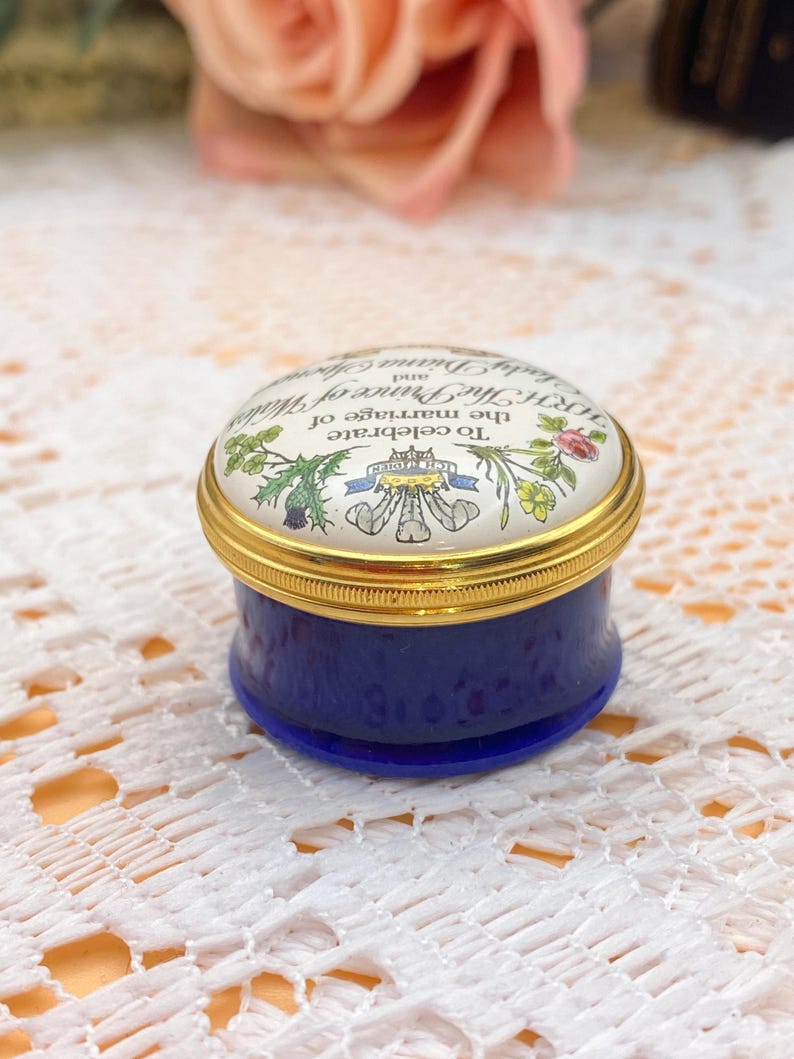 Halcyon Days Enamel Trinket Box: Lady Diana & Charles Royal Wedding ...