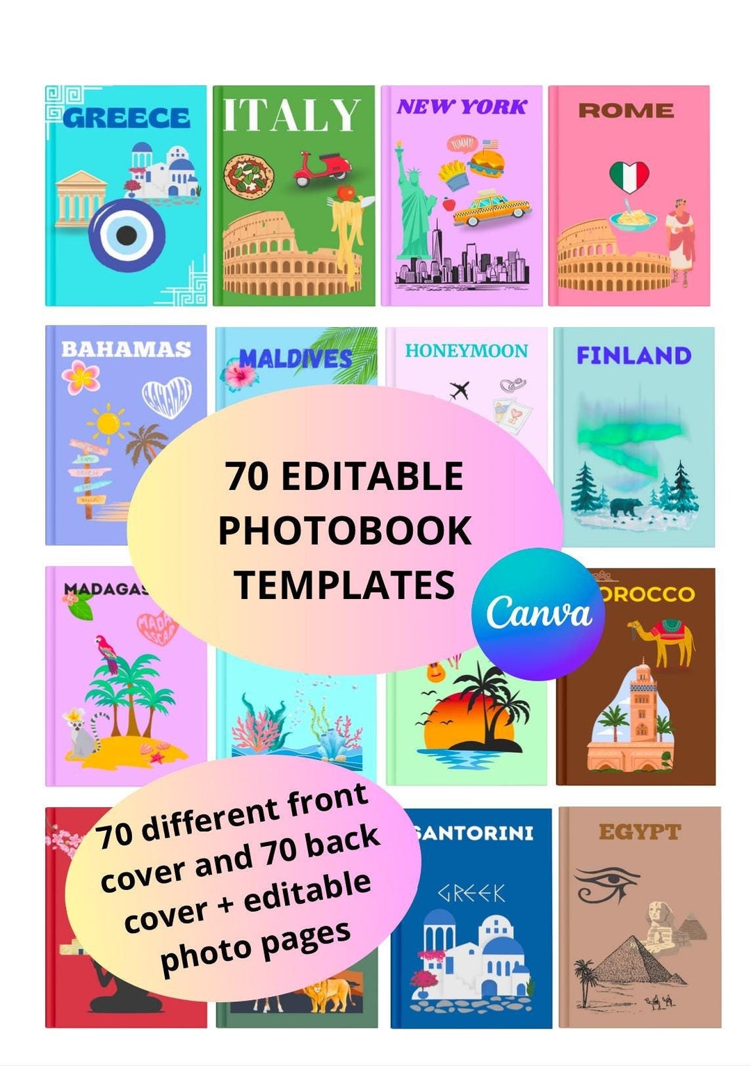 70 Travel Photobook Cover Templates - Etsy