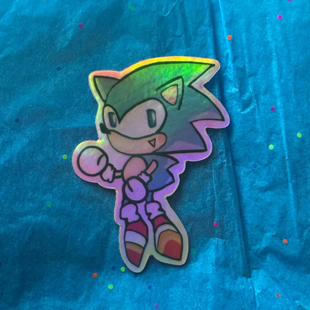 Holographic Sonic the Hedgehog Sticker | Sonic Sticker | Video Game ...