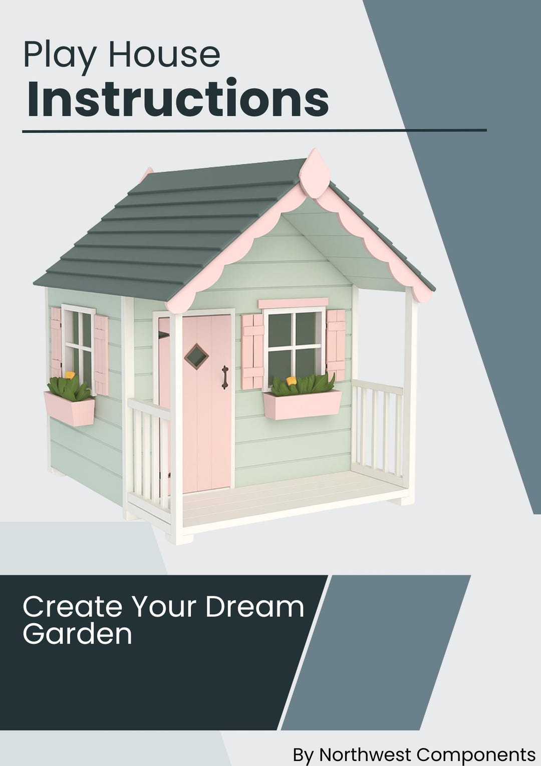 Large Kids Garden Playhouse DIY Plans | Printable PDF Instructions ...