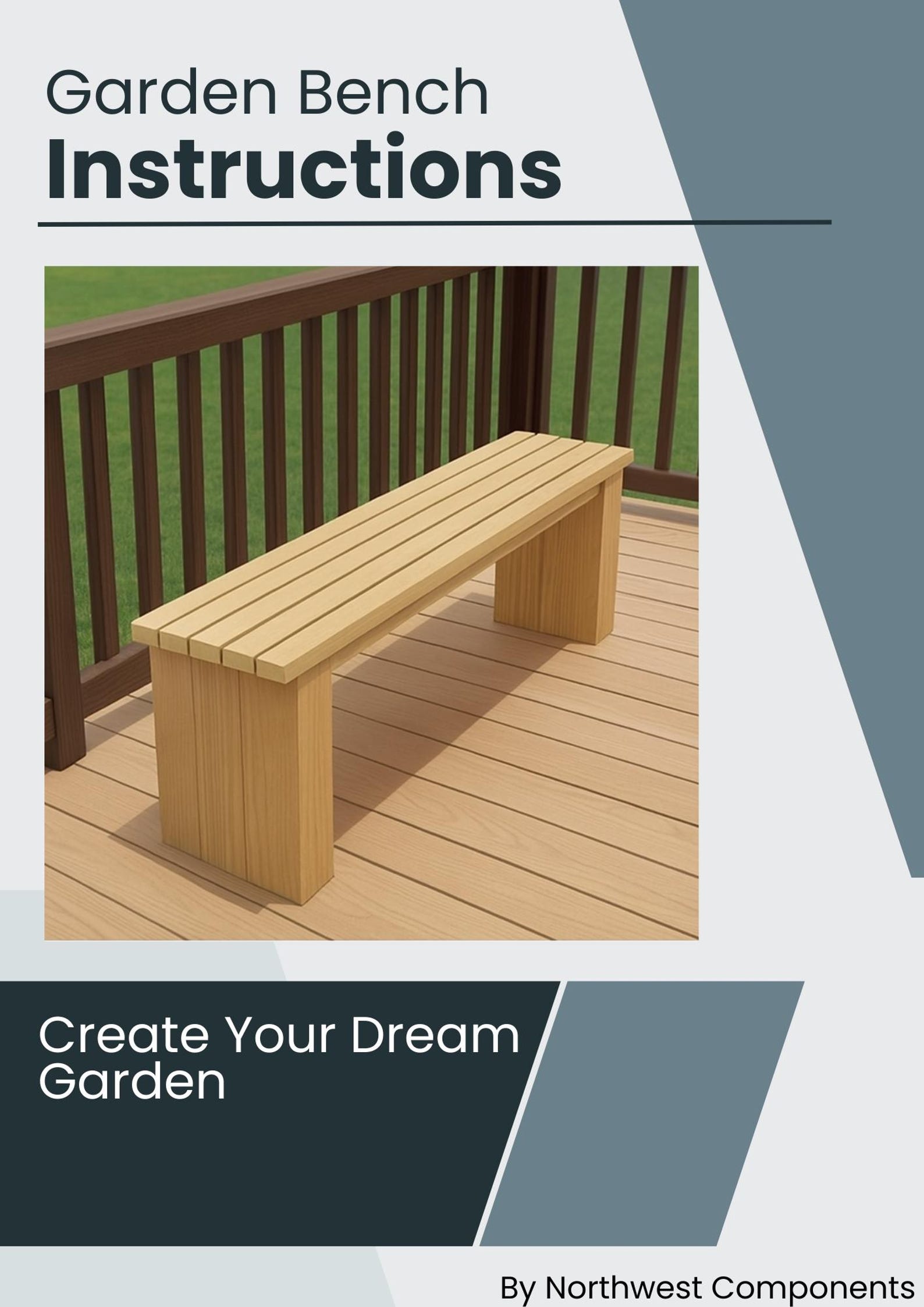 DIY Deck Bench Plans PDF – Build a 4 Ft Outdoor Wooden Garden Bench ...
