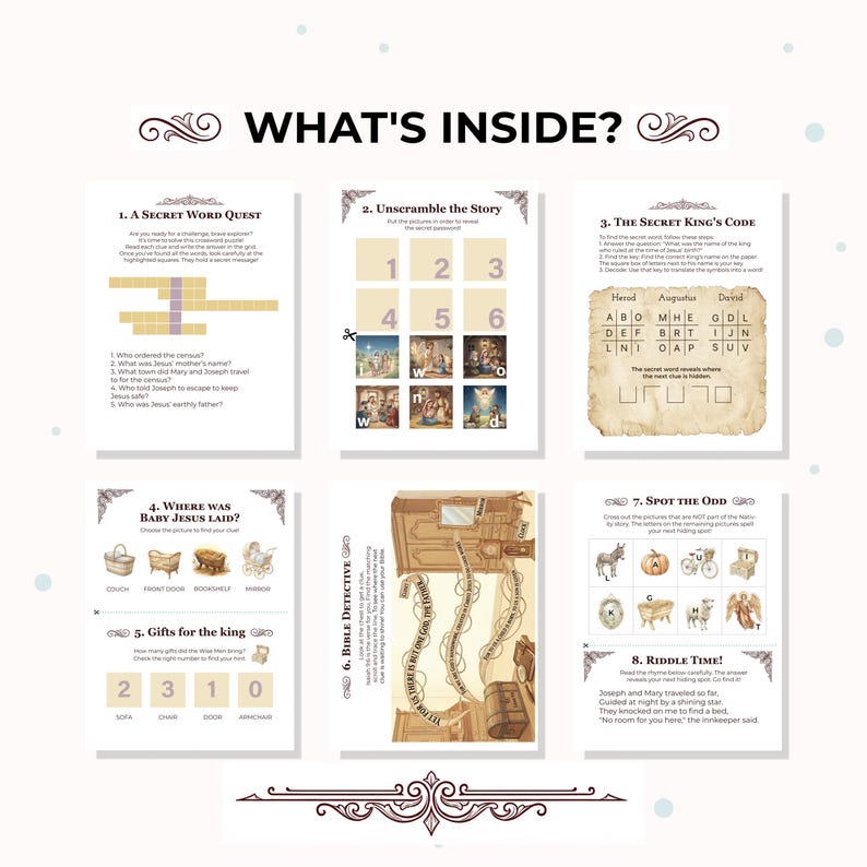 Nativity Scavenger Hunt Printable • Christmas Story Escape Room for ...