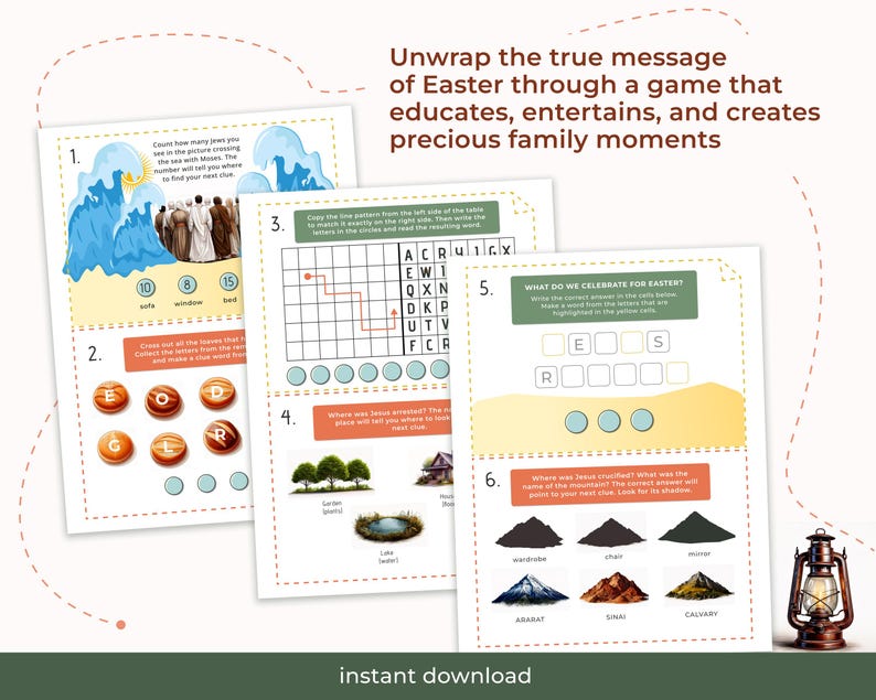 Easter Christian Games Bible Hunt Easter Activities for Kids Church ...