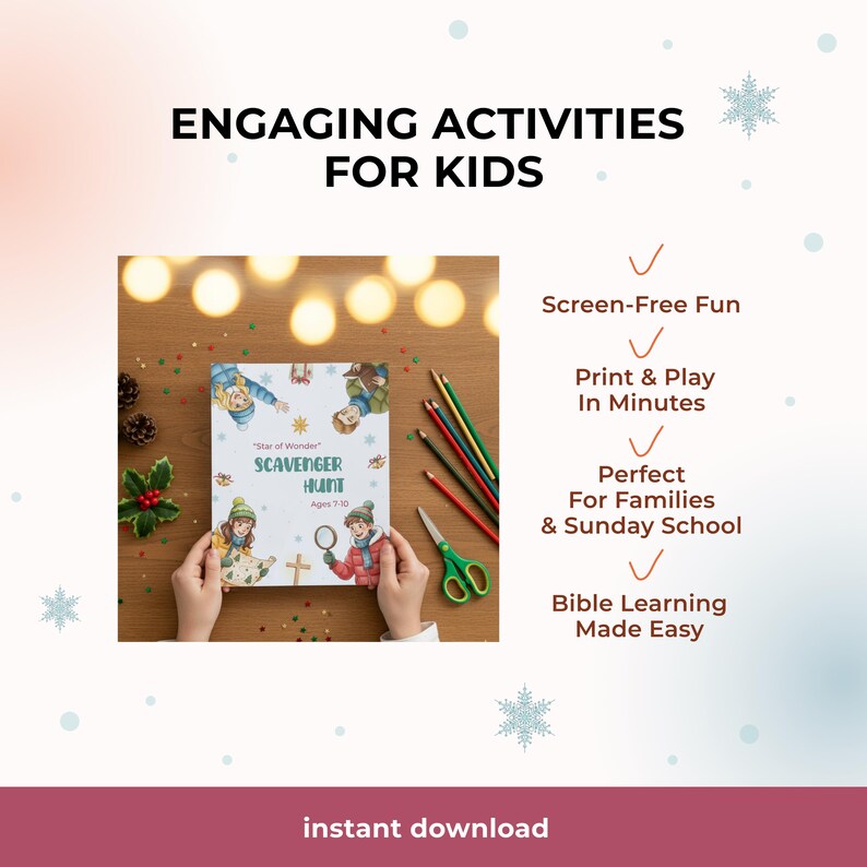 Printable Christian Christmas Scavenger Hunt for Kids Bible Nativity ...