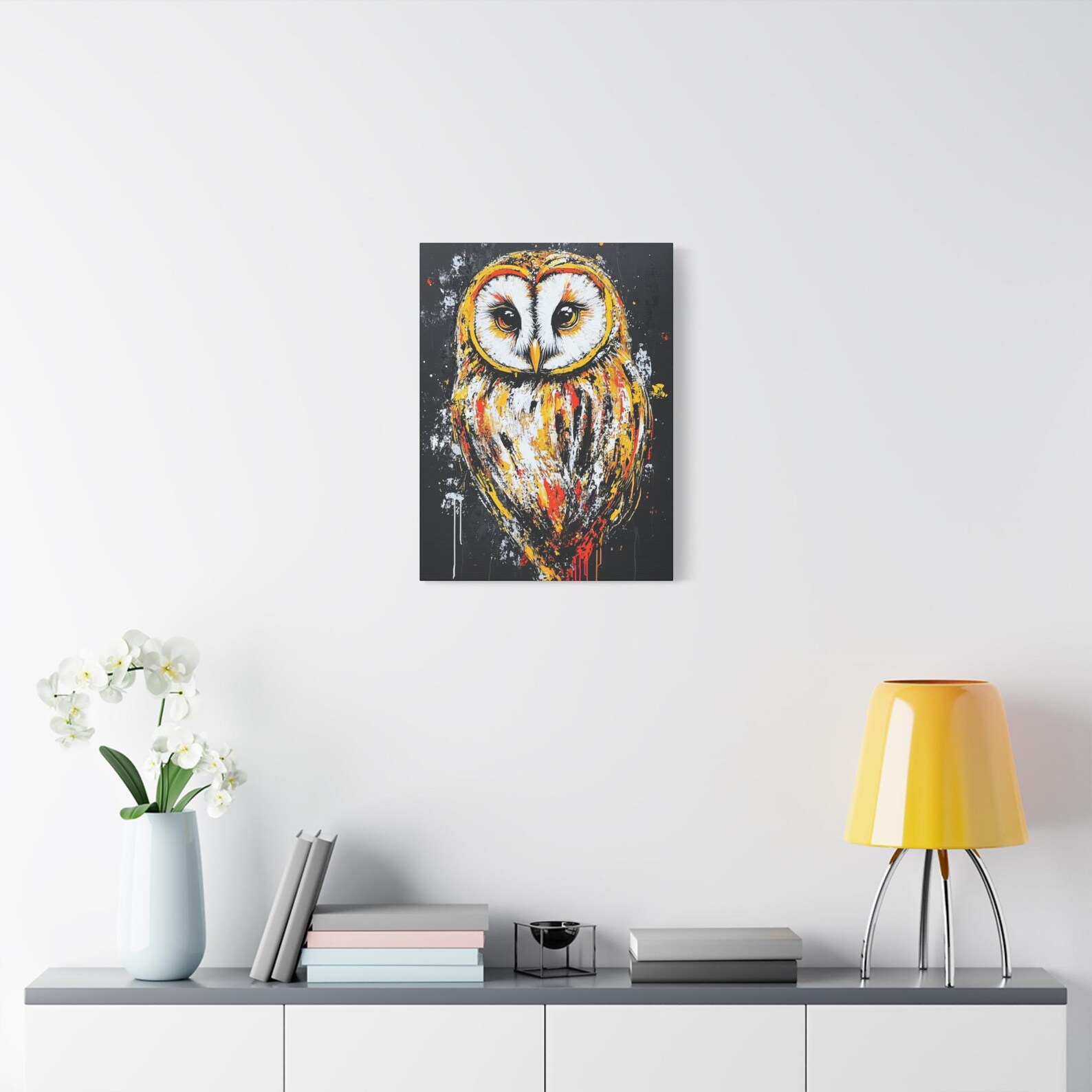 Abstract Owl Wall Art | Modern Barn Owl Canvas | Colorful Wildlife ...