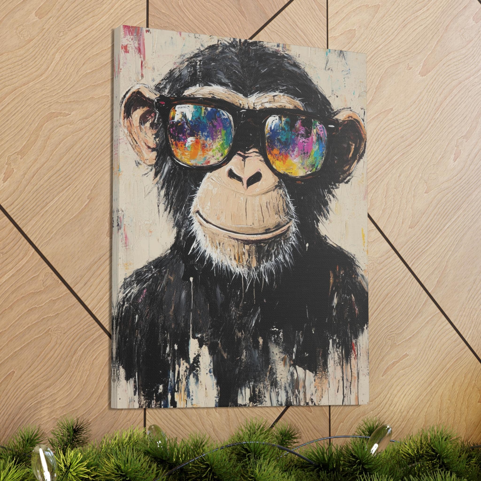 Cool Monkey Wall Art | Chimpanzee Canvas Print | Funky Animal Decor ...