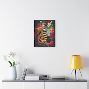 Colorful Zebra Wall Art | Vibrant Animal Canvas Print | Rainbow Safari ...