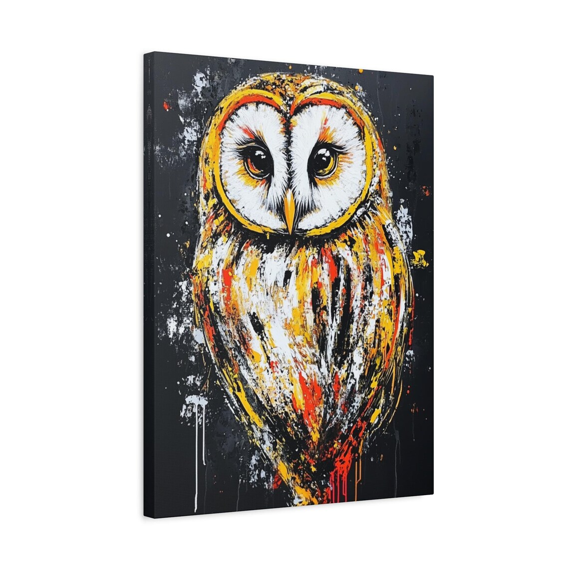 Abstract Owl Wall Art | Modern Barn Owl Canvas | Colorful Wildlife ...